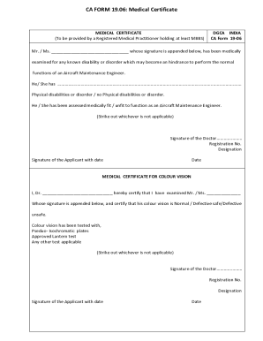 Fillable Online CA Form 19-06 - Medical Certificate Fax Email Print ...