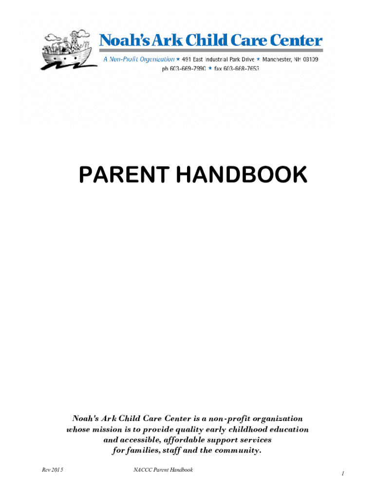 Fillable Online Welcome to Noah's Ark Child Care Center Fax Email Print ...