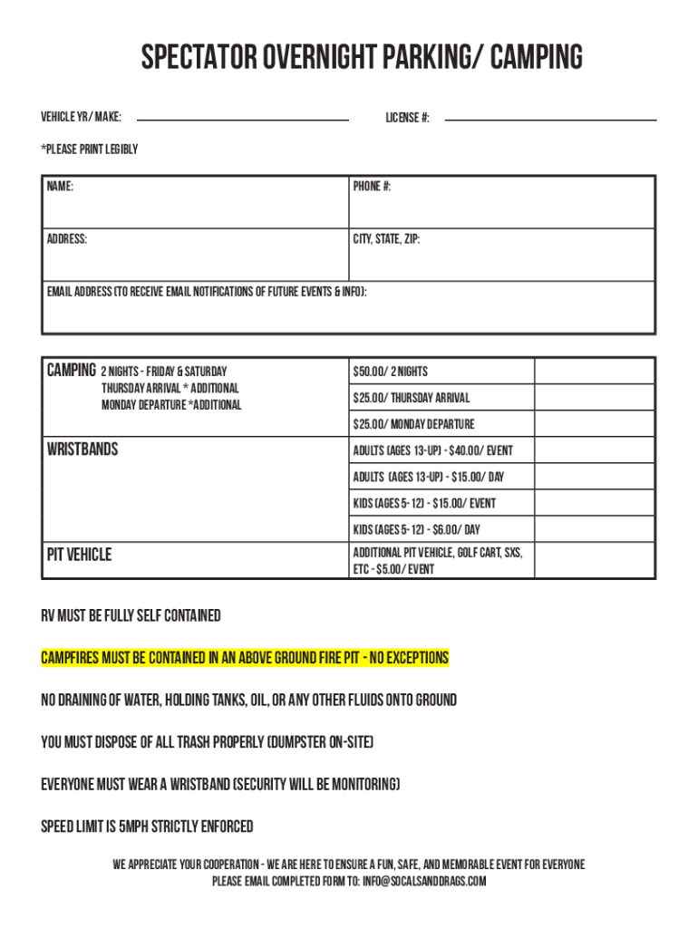 Fillable Online King of the Hammers Rules for Spectator Safety Fax ...