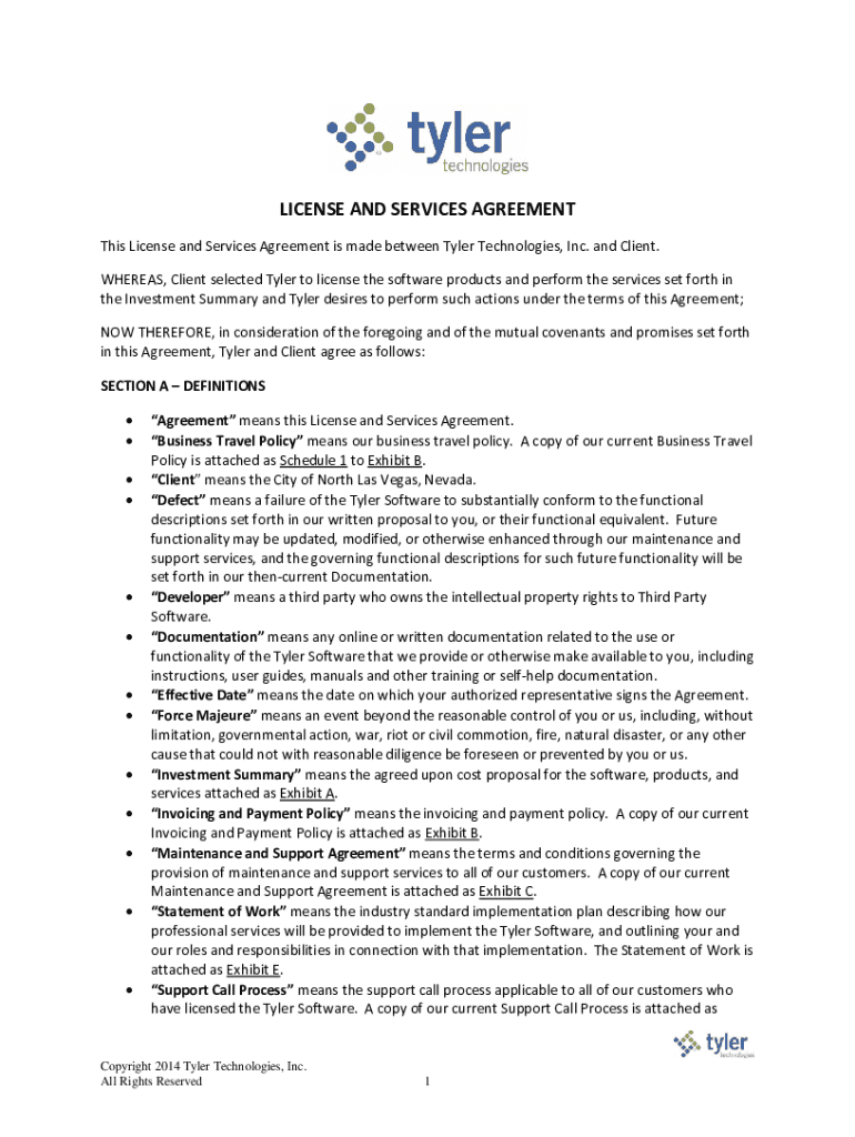 Fillable Online LICENSE AND SERVICES AGREEMENT WHEREAS, ... Fax Email ...