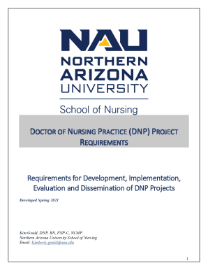 Fillable Online Requirements for the Doctor of Nursing Practice Degree ...