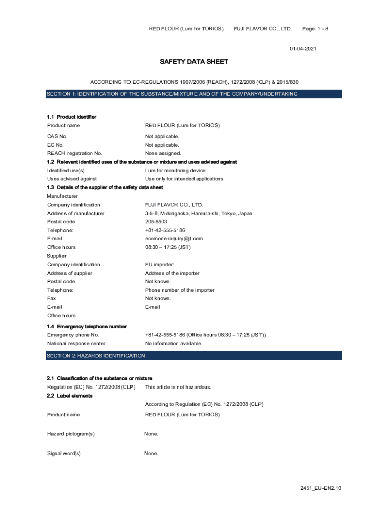 Fillable Online SAFTEY DATA SHEET Fax Email Print - pdfFiller