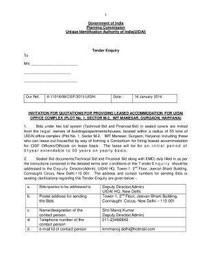 Fillable Online Tender Document for Hiring of Vehicles for the Office ...