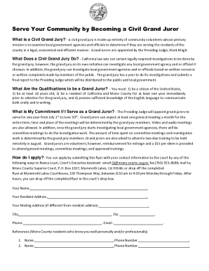 Fillable Online Serve Your Community by Becoming a Civil Grand Juror Fax Email Print - pdfFiller