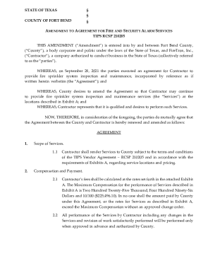 Fillable Online agreement for fire and security alarm services Fax ...