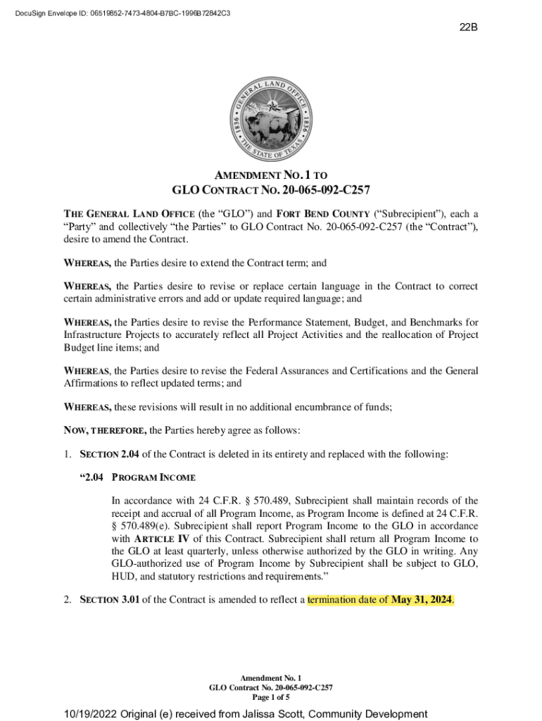 Fillable Online amendment no.1 to glocontract no.20-065-092-c257 Fax ...