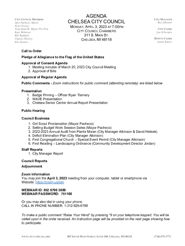 Fillable Online city council members Fax Email Print - pdfFiller