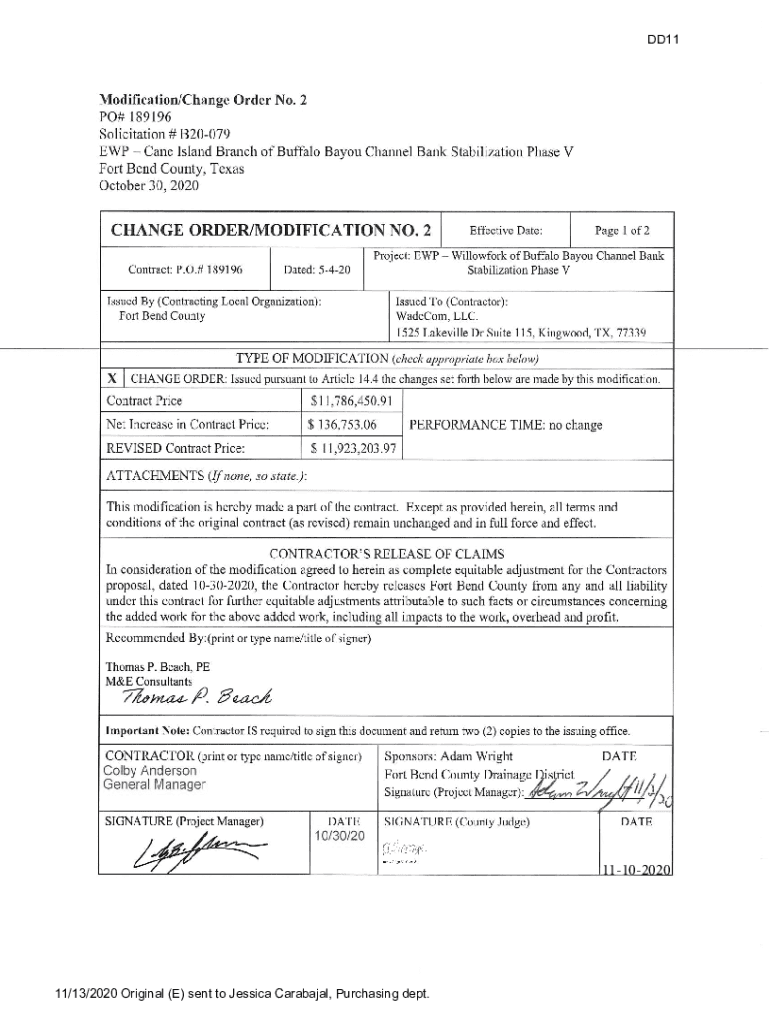 Fillable Online 11/13/2020 Original (E) sent to Jessica Carabajal, Purchasing dept Fax Email ...