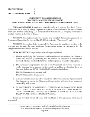 Fillable Online Agreement for Professional Consulting Services Fort ...