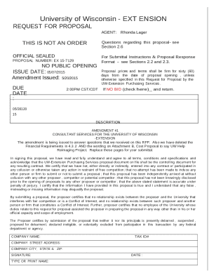 RFP EX 15-7129 AMENDMENT Doc Template | pdfFiller