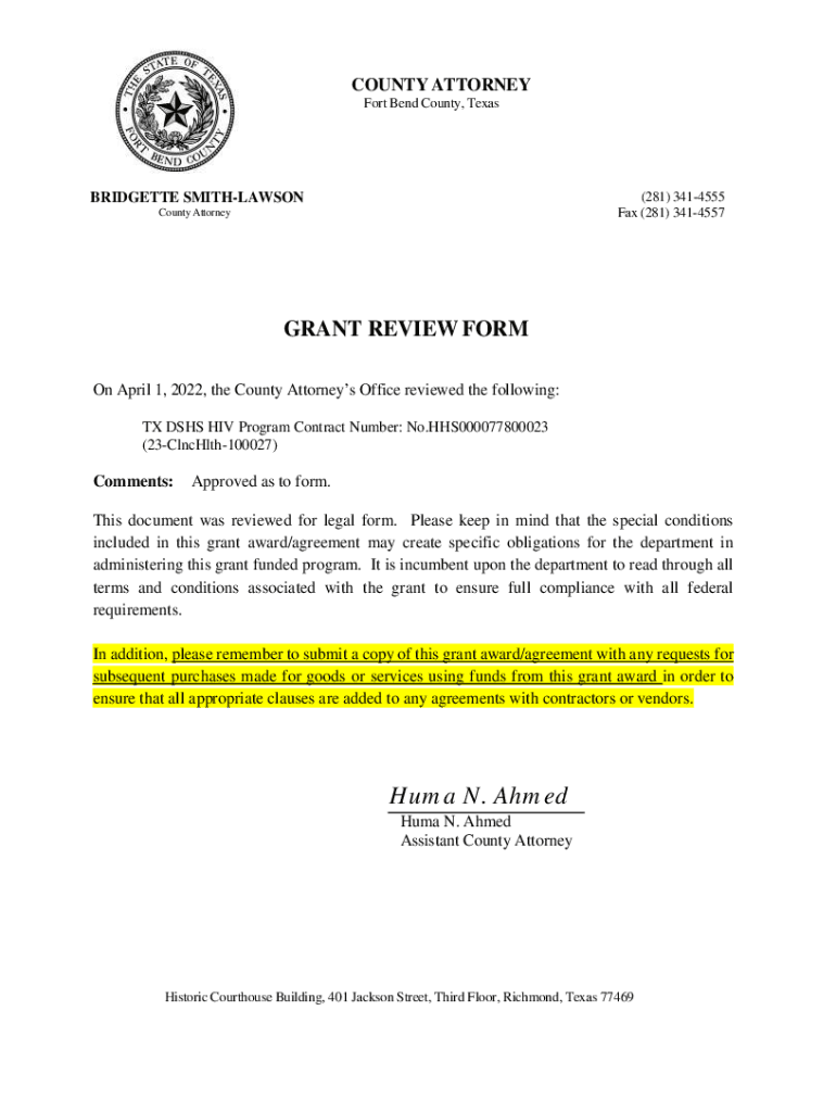 Fillable Online Grant Review Form Fax Email Print - pdfFiller