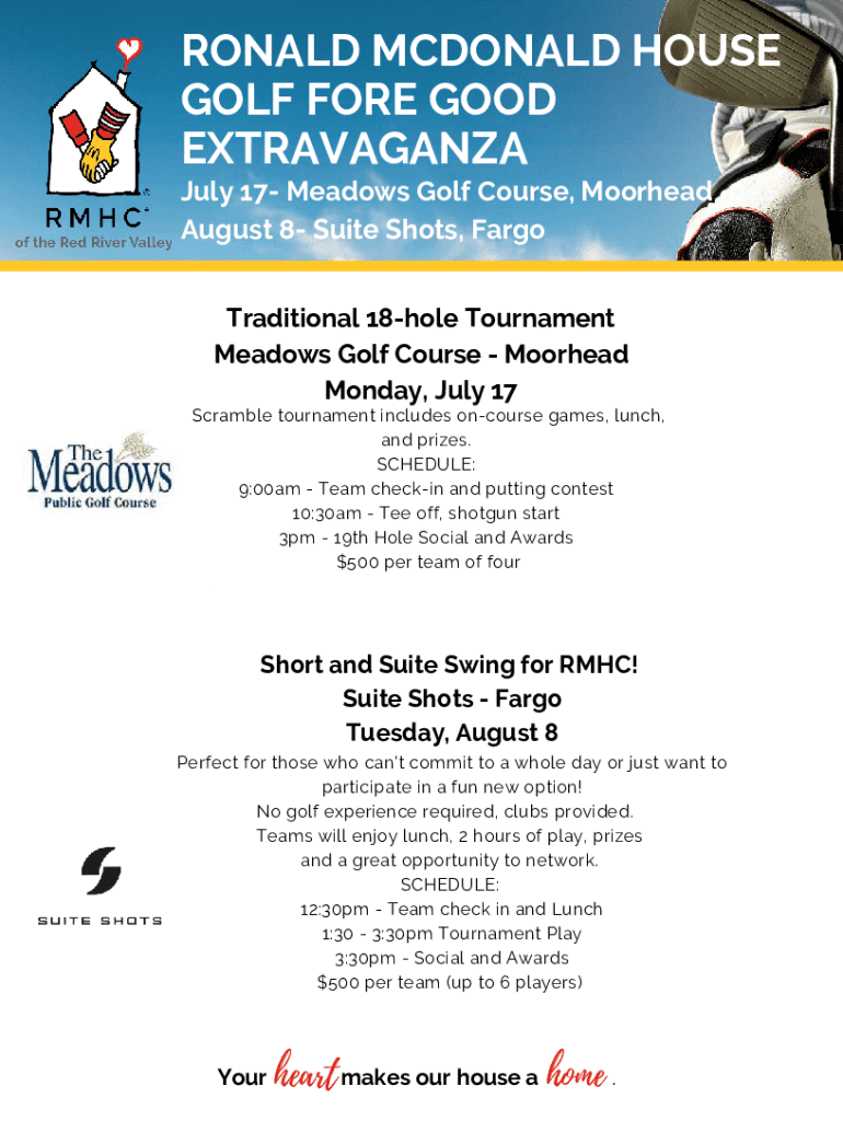 Fillable Online Ronald McDonald House Golf Fore Good Extravaganza Fax ...