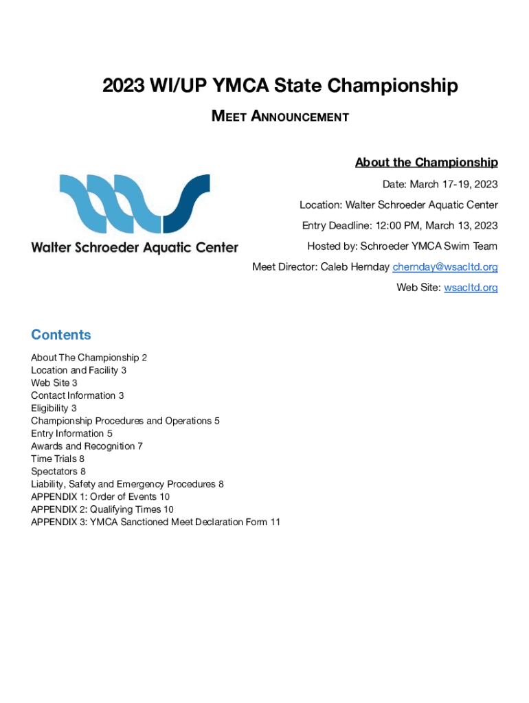 Fillable Online Walter Schroeder Aquatic CenterU.S. Masters Swimming ...