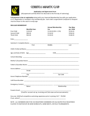 Fillable Online Cerritos Aquatic Club B, R, W Short Course Swim Meet Fax Email Print - pdfFiller