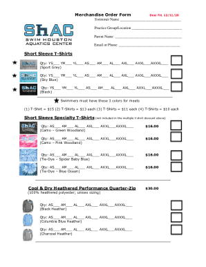 Fillable Online Group Order Form for Team Merchandise Fax Email Print ...