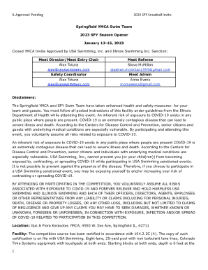 Fillable Online SPY SnowballSpringfield YMCA Swim Team Fax Email Print - pdfFiller