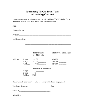Fillable Online Lynchburg YMCA Swim Team Fax Email Print - pdfFiller
