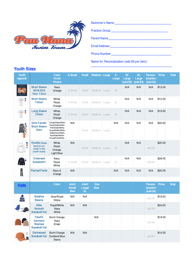 Fillable Online Size Charts for Speedo, Arena, TYR Fax Email Print ...