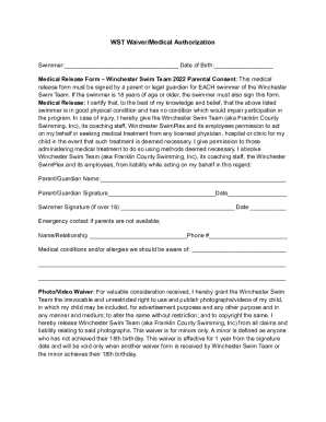 Fillable Online WST Waiver/Medical Authorization Form Fax Email Print ...