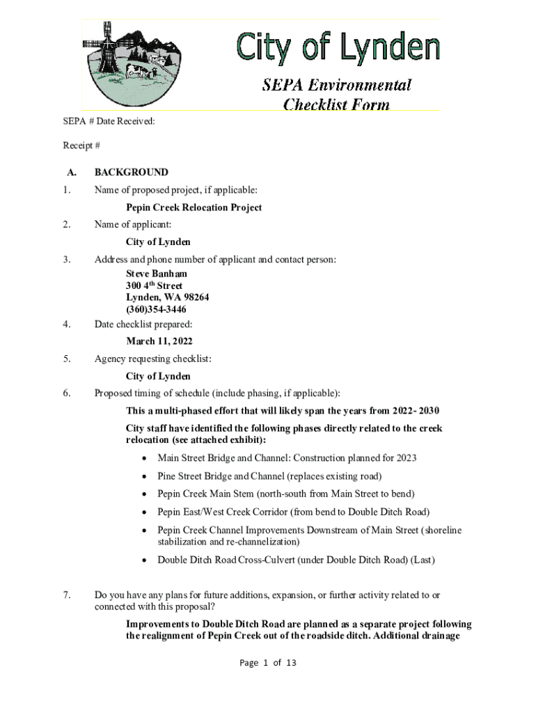 Fillable Online Overview of Washington State Environmental Policy Act ...