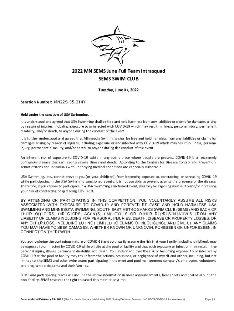 Fillable Online Swimming: SEMS swim team racks up medals at USA state ...