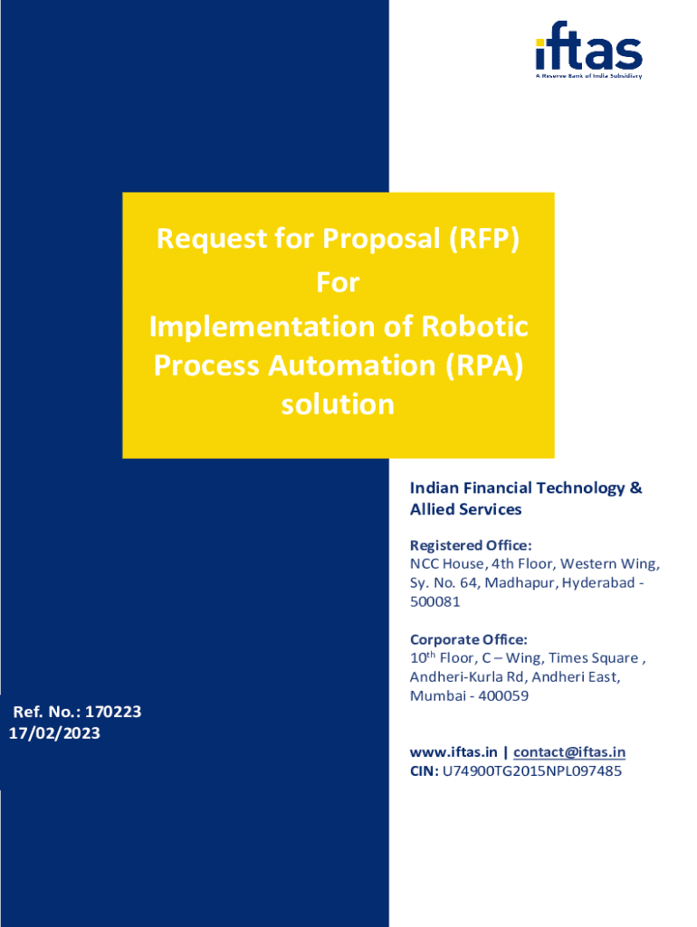 Fillable Online Request For Proposal For Robotic Process Automation ... Fax Email Print - pdfFiller