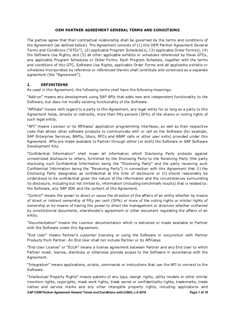 Fillable Online OEM Agreement: Definition & Sample Fax Email Print ...