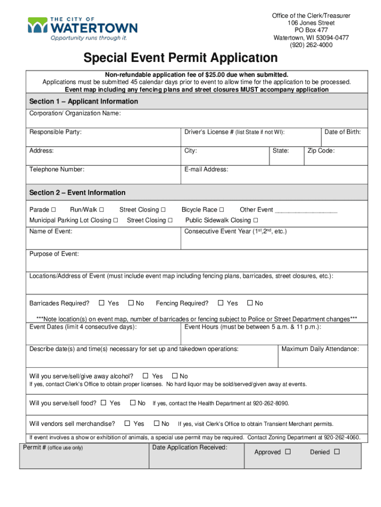 Fillable Online Application Packet For Class 1 and Class 2 Events Fax Email Print - pdfFiller