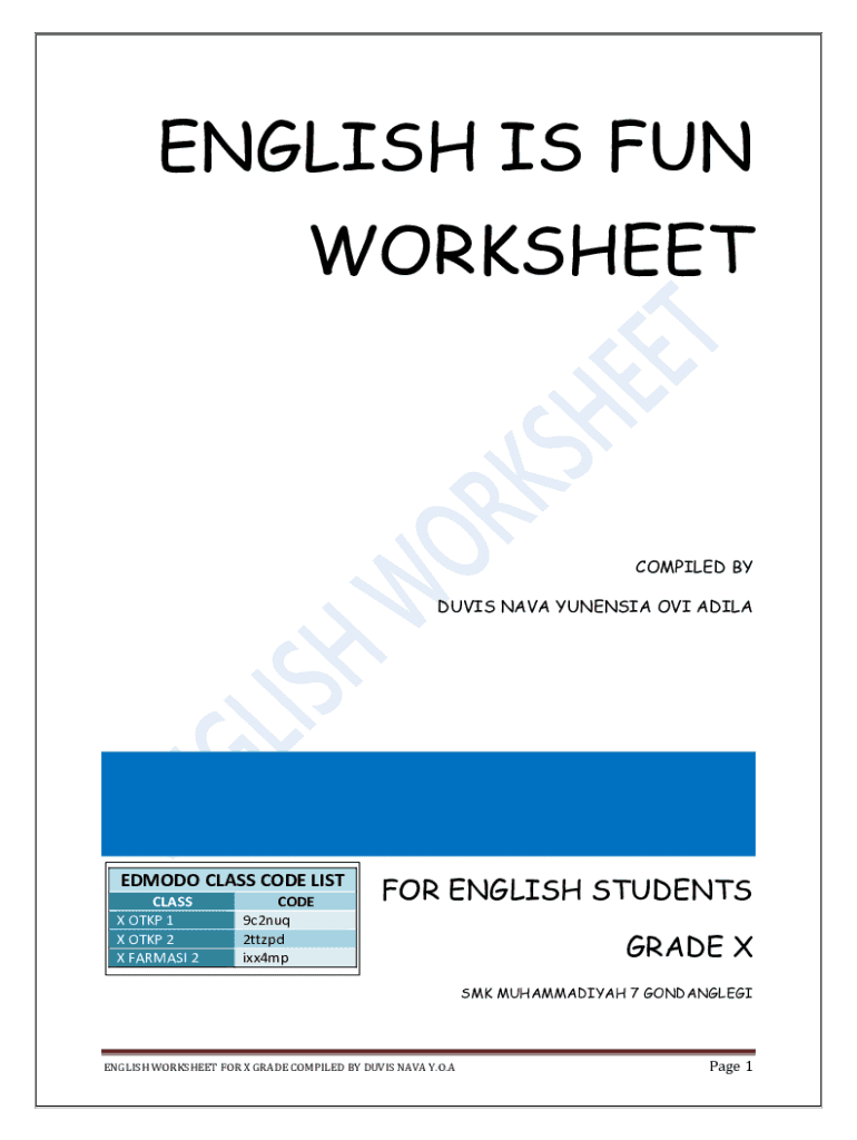 Fillable Online ENGLISH IS FUN WORKSHEET Fax Email Print - pdfFiller