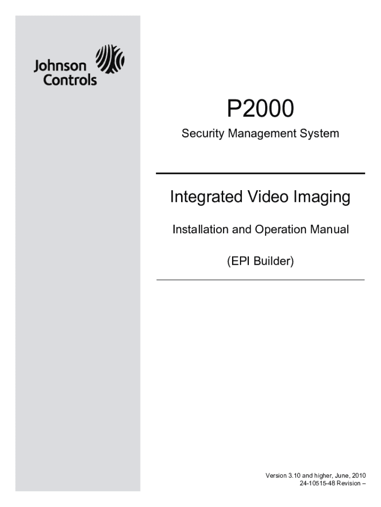 Fillable Online P2000 Security Management System Integrated Video ...