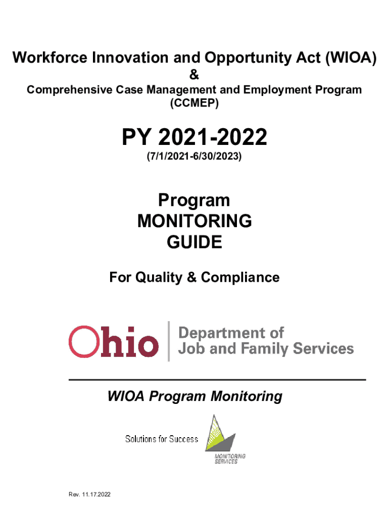 Fillable Online jfs ohio Workforce Innovation and Opportunity Act (WIOA)JobsMoGov Fax Email ...