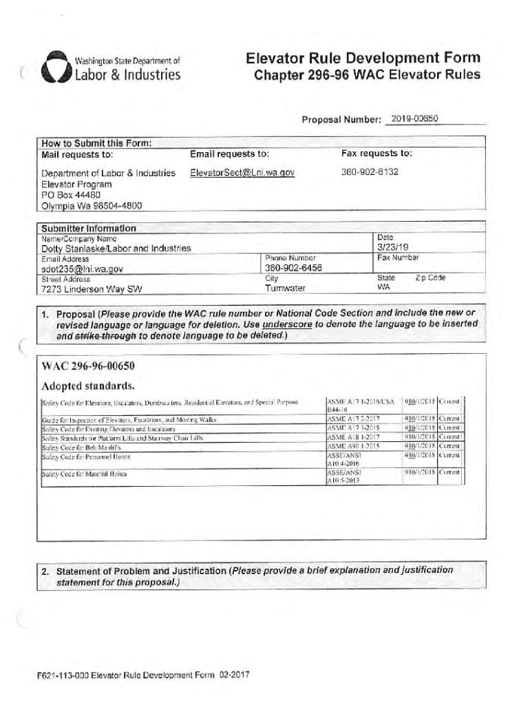 Fillable Online lni wa Elevator and Escalator Safety - Safety ...