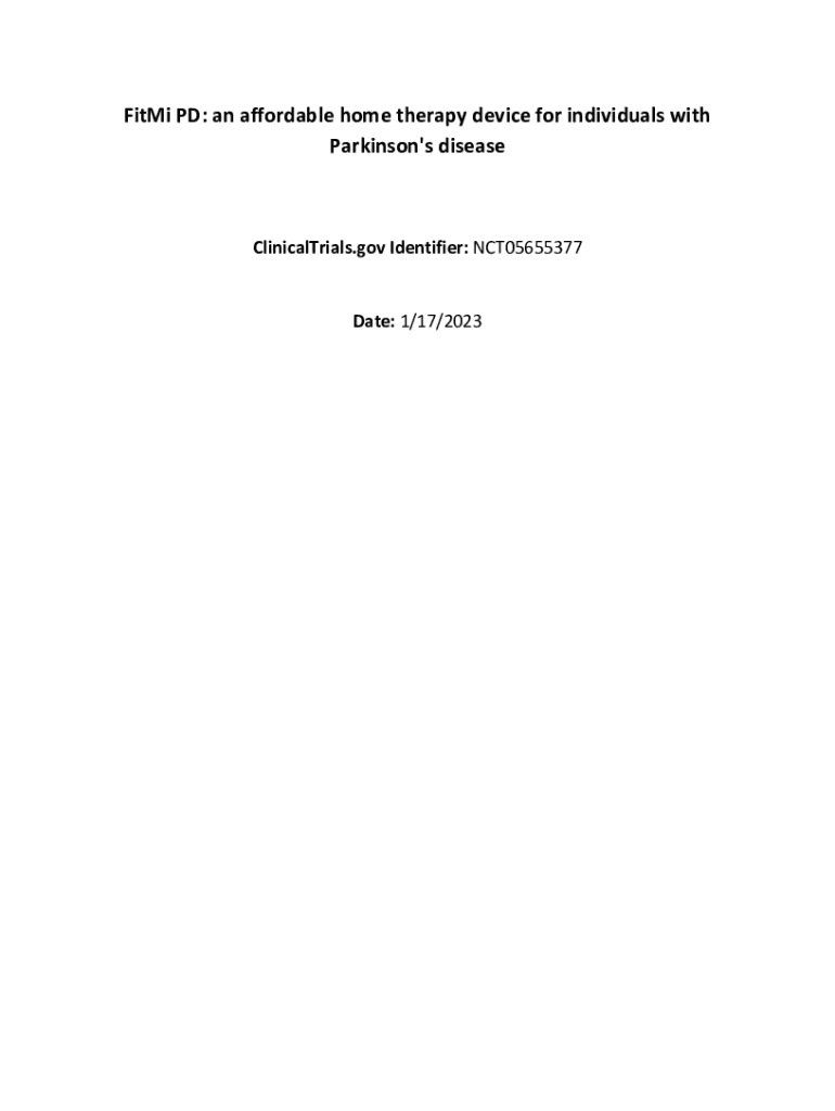 Fillable Online FitMi PD: an affordable home therapy device for ...