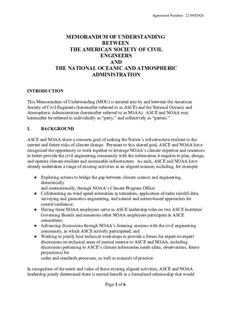 Fillable Online ASCE signs agreement with NOAA to work toward climate- ... Fax Email Print ...