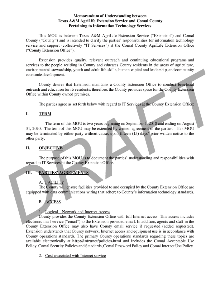 Fillable Online Memorandum of Understanding - Texas School Safety Center Fax Email Print - pdfFiller