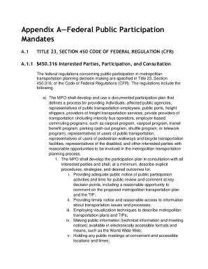 Fillable Online 23 CFR 450.316 -- Interested parties, participation ...