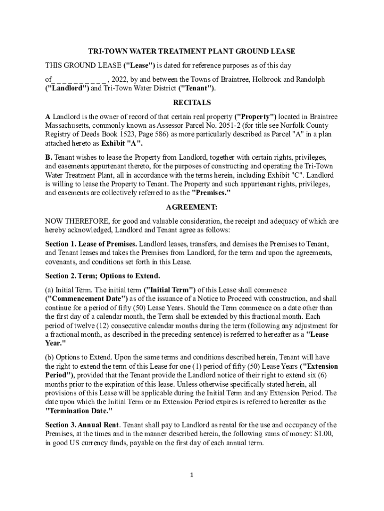 Fillable Online DEED OF GROUND LEASE - Arlington Fax Email Print ...