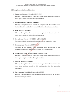 Fillable Online 68 G.1 Compliance with Council directives 1. Dangerous ...