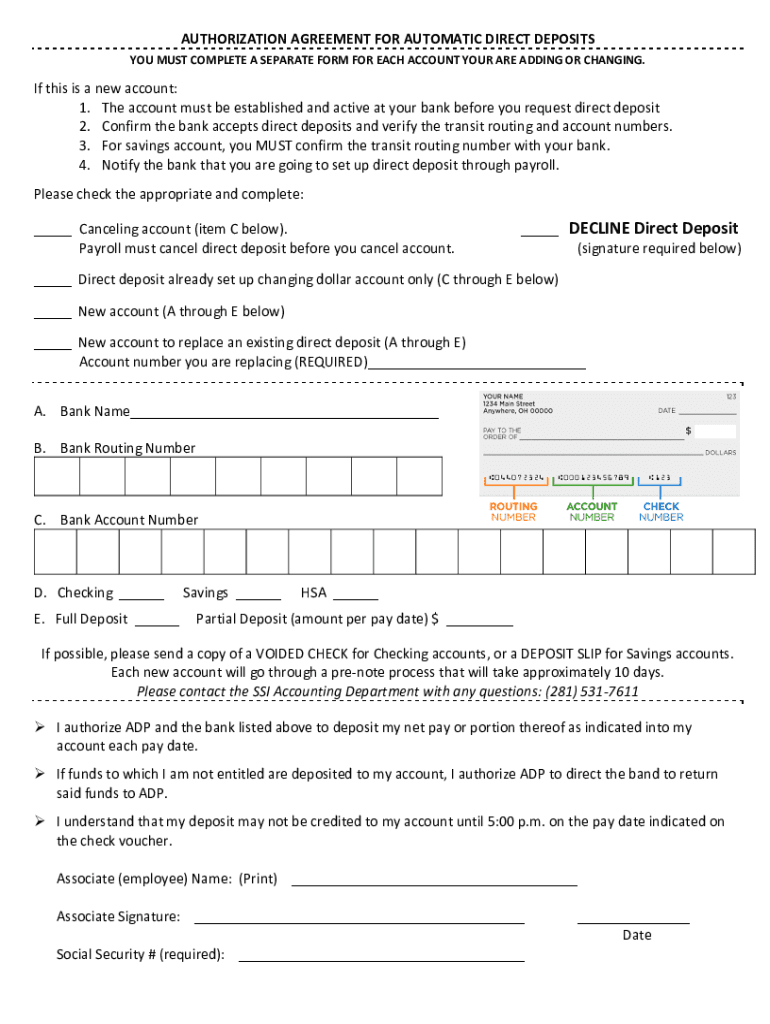 Fillable Online Direct Deposit Form 033020 Fax Email Print - pdfFiller