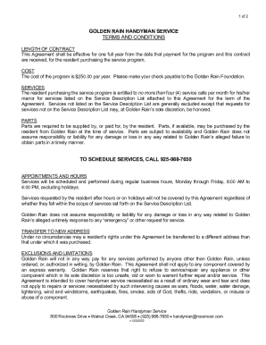 Fillable Online Free Handyman Services Contract Template Fax Email ...