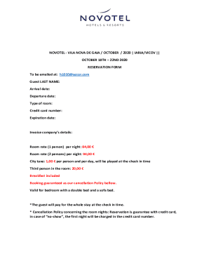 Fillable Online Novotel: Book a hotel for a family holiday or business ...