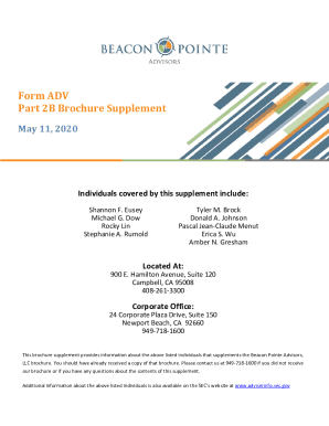 Fillable Online Form ADV Part 2B Brochure Supplement - May 11, 2020 Fax ...