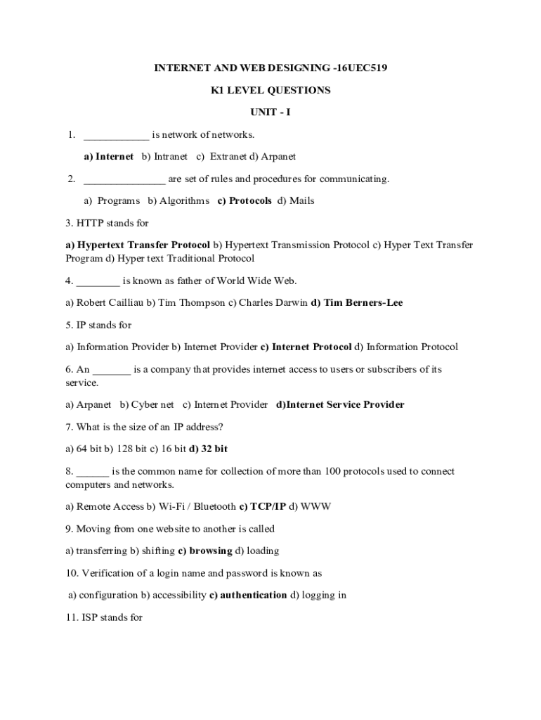 Fillable Online Internet and Web Designing-16UEC519 Fax Email Print - pdfFiller