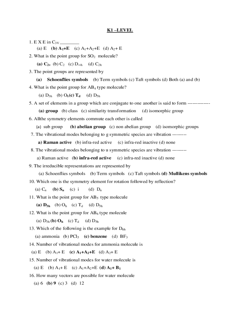 Fillable Online Understanding Character Tables of Symmetry Groups Fax ...