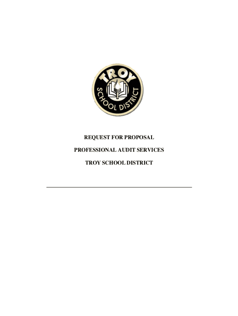 Fillable Online REQUEST FOR PROPOSAL PROFESSIONAL AUDIT SERVICES ...