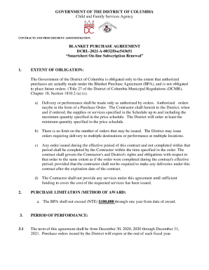 Fillable Online blanket purchase agreement Fax Email Print - pdfFiller