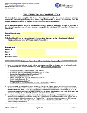 Fillable Online DMC FINANCIAL DISCLOSURE FORM Fax Email Print - pdfFiller