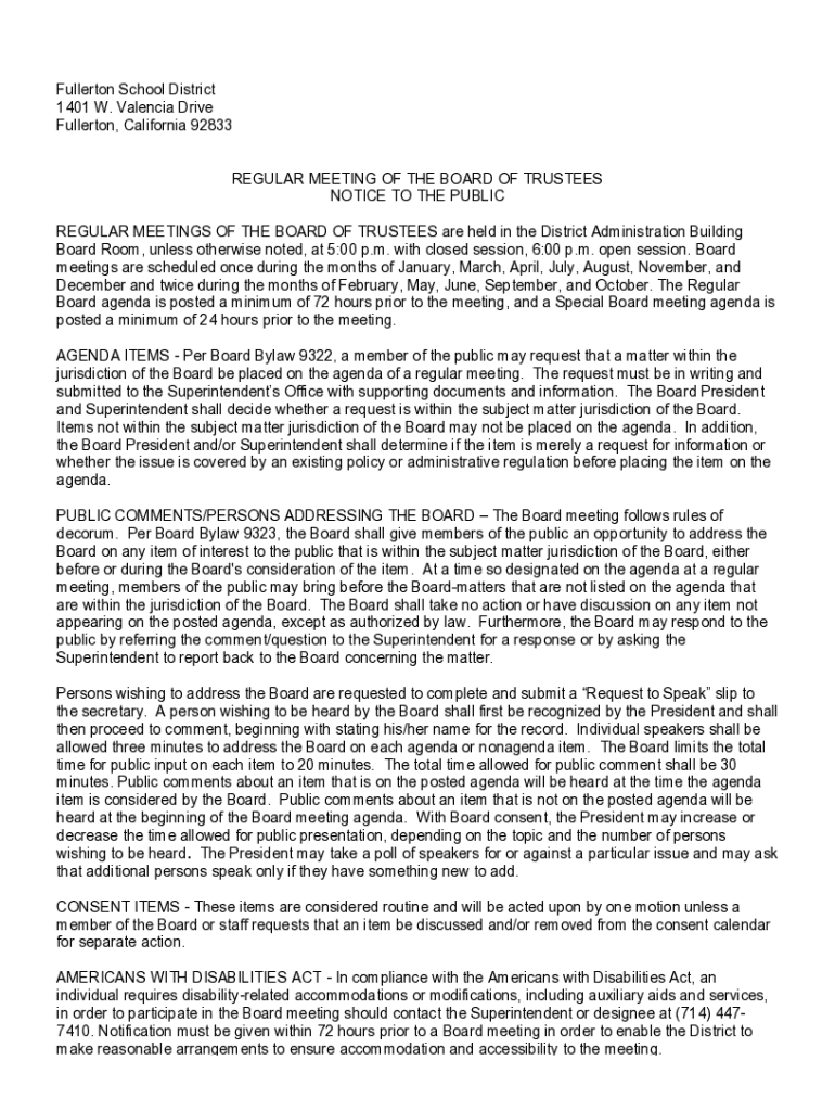 Fillable Online Agenda ITEMS Fax Email Print - pdfFiller