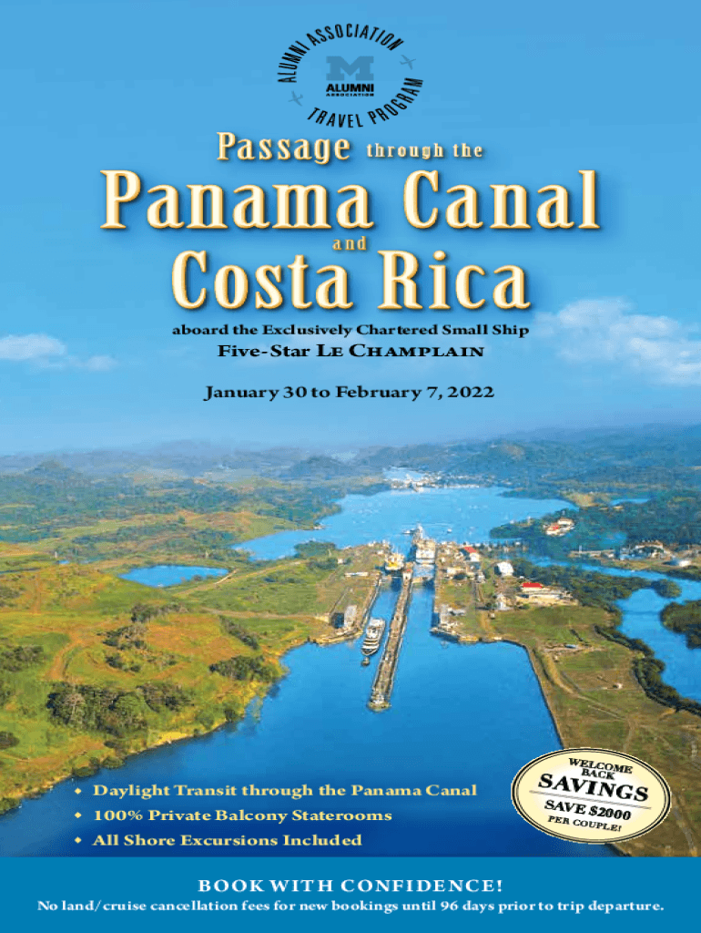 Fillable Online alumni umich Passage through the Panama Canal & Costa ...