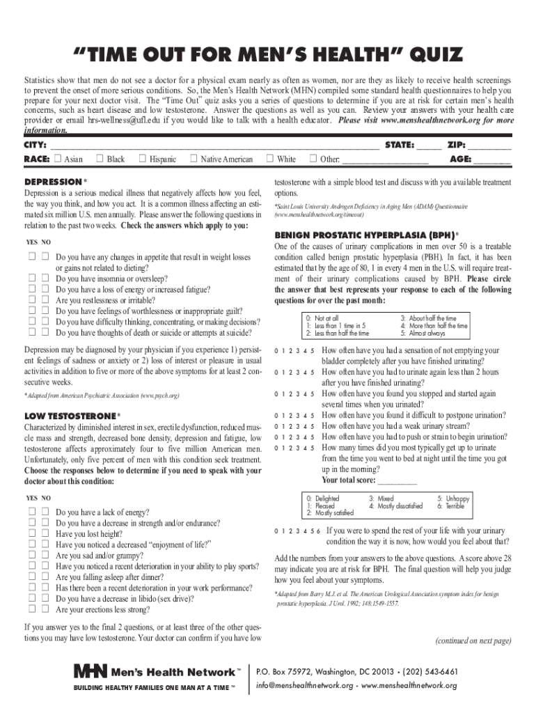 Fillable Online A crisis in men's health is getting worse Fax Email ...